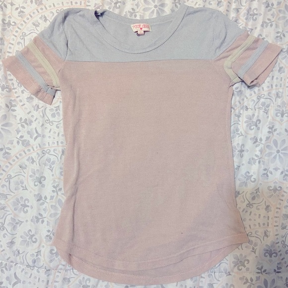 Poof Girl | Shirts & Tops | Poofgirl Pink And Gray Top | Poshmark